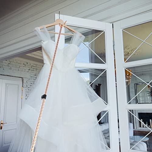 STOBOK 1pc Extendable Clothesline Closet Rod Extender Hanging Closet Pole with Hook Garment Retriever Telescoping Clothing Hanger Clothing Hook Pole for Closet Shelf Ceiling Gold Clothing Hanger