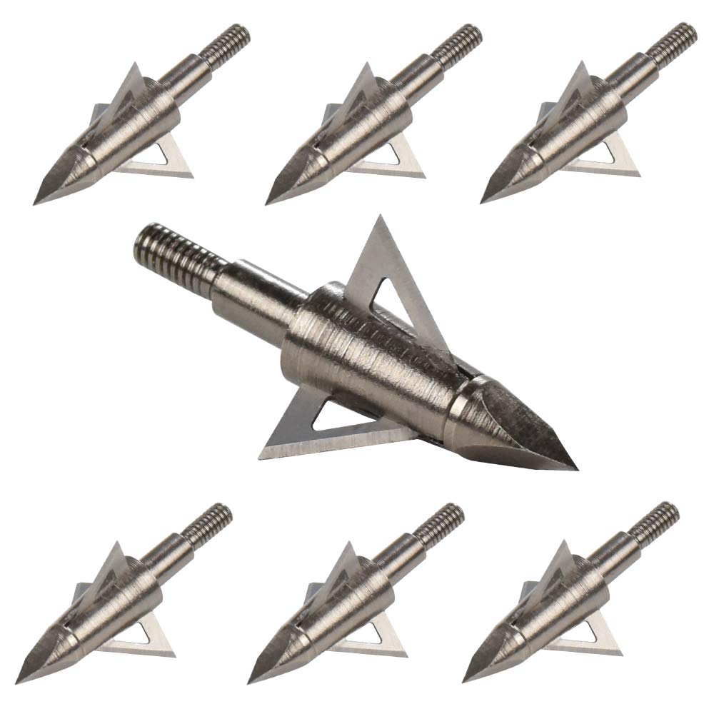 Hunter Ian Archery Broadheads 100 Grain Bowhunting Arrow Head 3 Fixed Blades 12 Pack for Crossbows Recurve Compound Bow Arrows