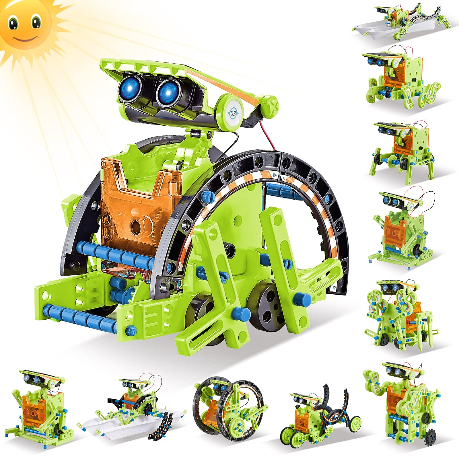 HISTOYE 12-in-1 STEM Solar Toy Robot DIY Building Kit for Kids 8-10 Robot Engineering Science Experiment Kit for Boys 8-12 Solar Power Robotics Set for Kids 8 9 10 11 12 Year Old Toy Gift for Boy Girl
