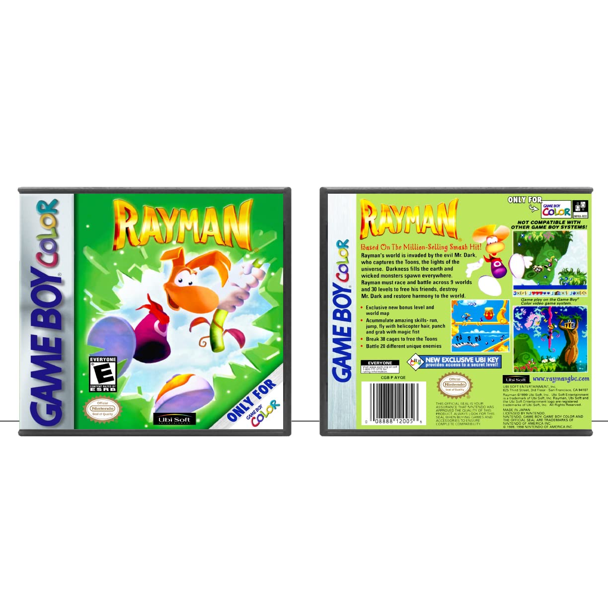 Rayman | (GBC) Game Boy Color - Game Case Only - No Game