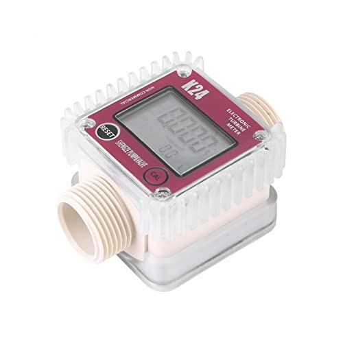 QYTEC Hose Timer 1PC K24 Turbine Digital Diesel Oil Fuel Flow Meter Gauge for Chemicals Liquid Water Hot Water Timer