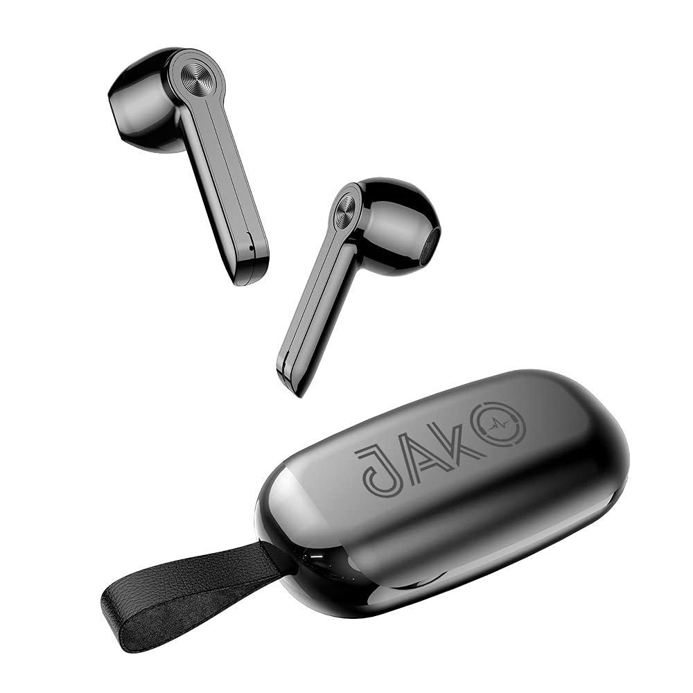 JAKO Wireless Earbuds, IPX5 Waterproof Headset with Charging Case, TWS 5.0 Bluetooth Headphones Deep Bass Stereo in-Ear Earbuds Built-in Mic
