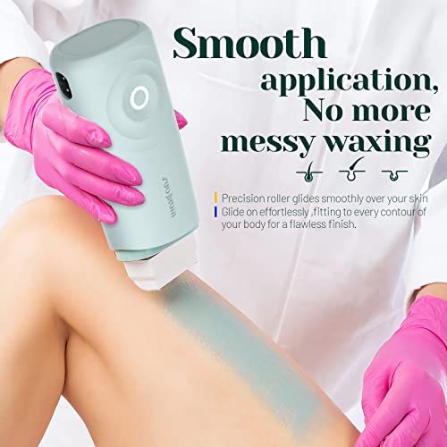 Waxfans Roll on Wax Kit for Hair Removal,Wax Warmer for Hair Removal,at Home Waxing Kit for Women,Wax RollerKit,Wax Kit for Full Body,Rose Wax Roller