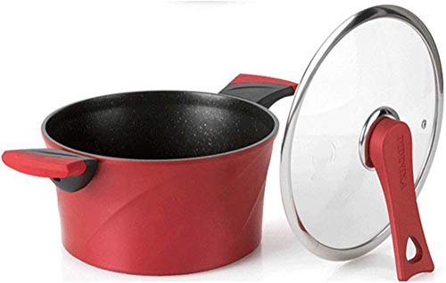 Stock Pot Korean Medical Stone Non Stick Soup Pot Double Ear Non Stick Pot Household Steamer Stew Pot Multipurpose Stock Pot -Pink