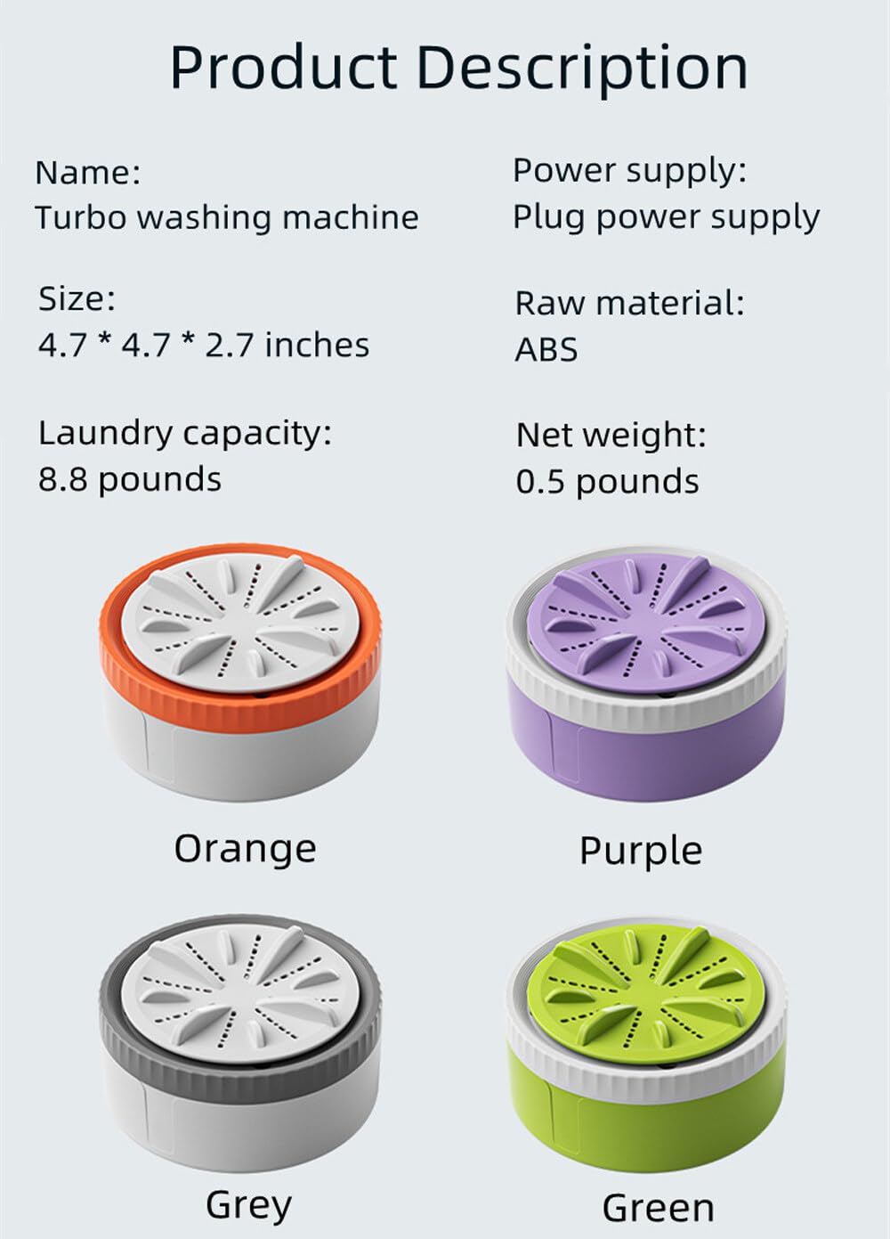 Turbine Washing Machine Fully Automatic Laundry Machine Portable Three Speed Remote Control Rotating Underwear Pantyhose Mini Washer