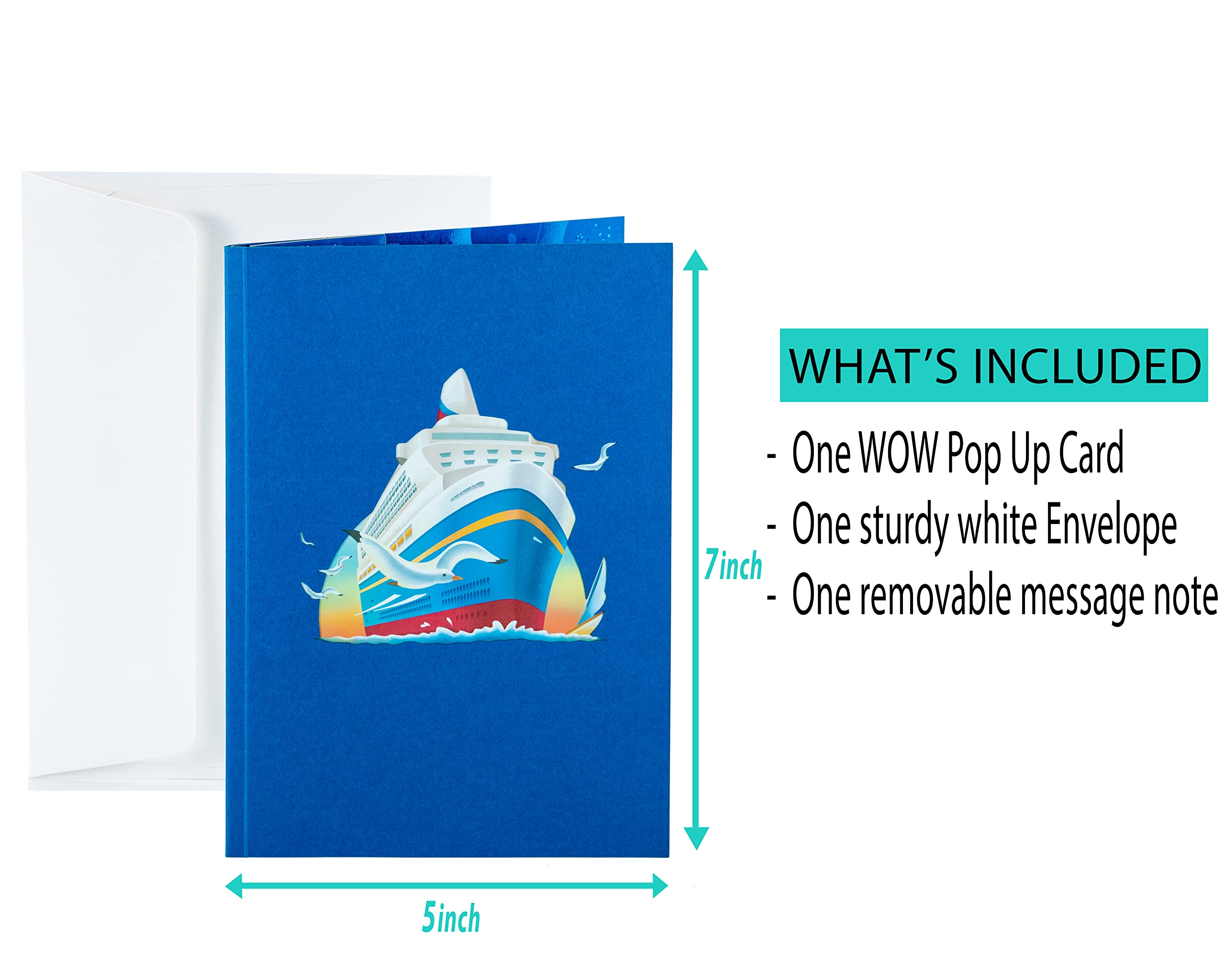 WOWPAPERART 3D Pop Up Greeting Card - Blank Inside for Personalized Messages, Multicolor, 5 x 7 Inches, Folded Flat, Great for Birthdays, Christmas, Love, Thank You, and More