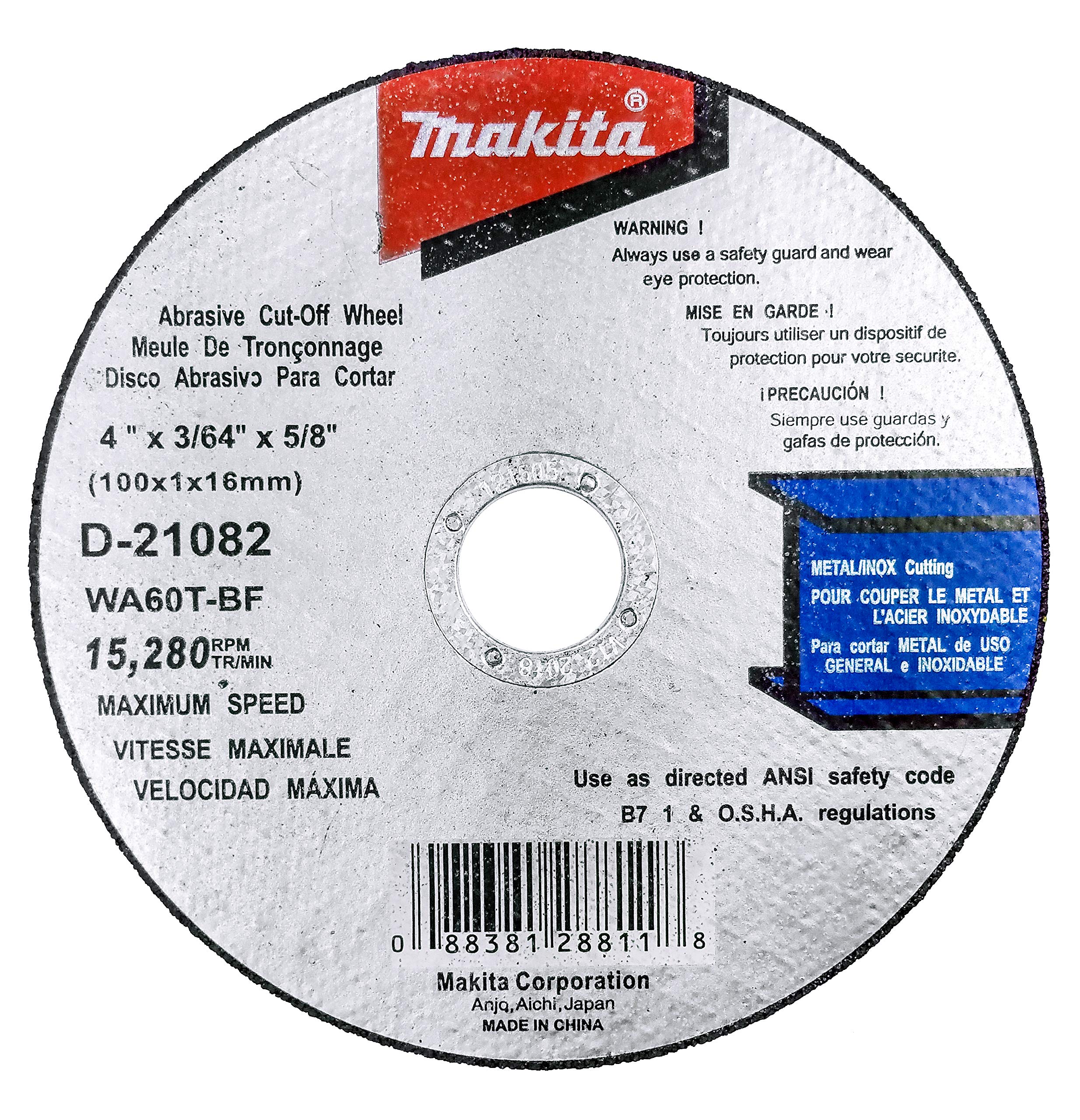 Makita 10 Pack - 4 Inch Cut Off Wheels For 4" Grinders - Aggressive Cutting For Metal & Stainless Steel