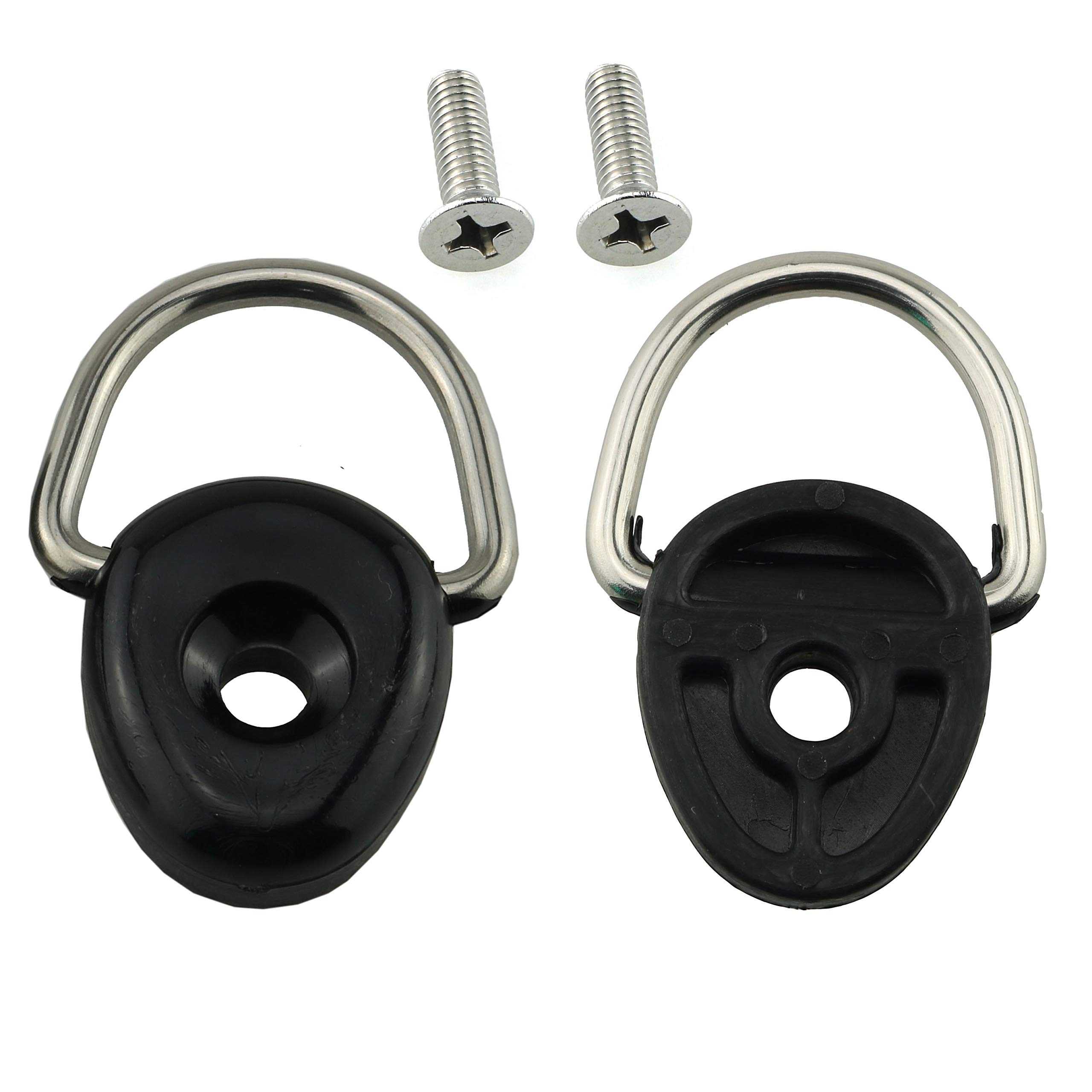 HJ Garden 6 Sets Kayak Fishing Rigging Round D-Ring Buckle Elastic Rope Pull Buckle for Fishing Boat Backrest Hook Surfboard Accessories