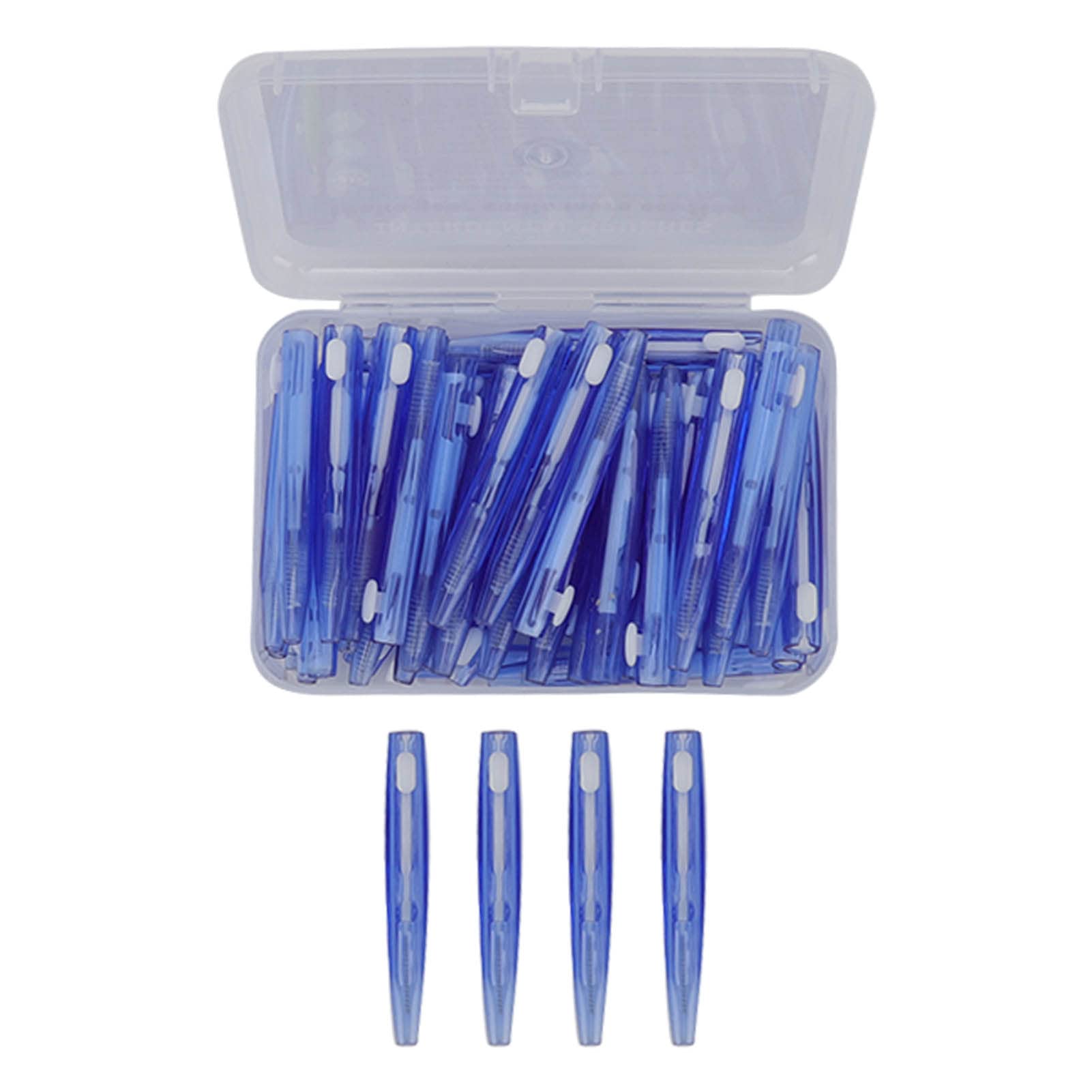 plplaaoo 60Pcs interdental Brushes, Braces Brushes for Cleaning,Practical Slim interdental Brush with Comfortable PP Handle for Adults & Children Orthodontic Care,Tooth Cleaning Tools(Blue), Inter