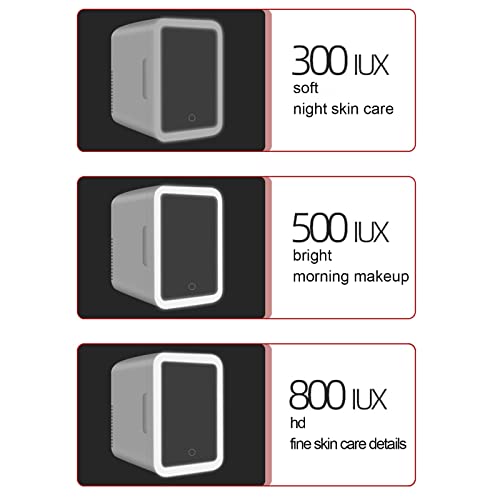ISZI 4L Mini Refrigerator Portable Skincare Storage Fridge With Dimmable LED Light Mirrored Door Freezer Personal Warming Cooling Fridge For Makeup