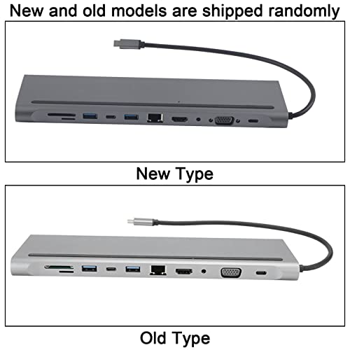 plplaaoo USB C Hub, USB Hub, USB Adapter, 11 in 1 Hub Type-C Extension Dock USB3.1 to HDMI Card Reader Multifunction Adapter for Data Transfer, USB c hub USB c Docking Station Type c hub Type c us