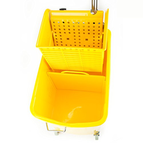 RK Safety RKMB24-Y Commercial Side Press Wringer for Mop Bucket 24 qt / 6 gal (Yellow)