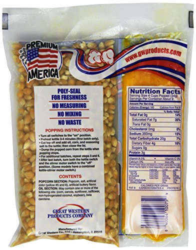 Great Western Premium America Dual Pack Popcorn, 10.6 Ounce (Pack of 24)