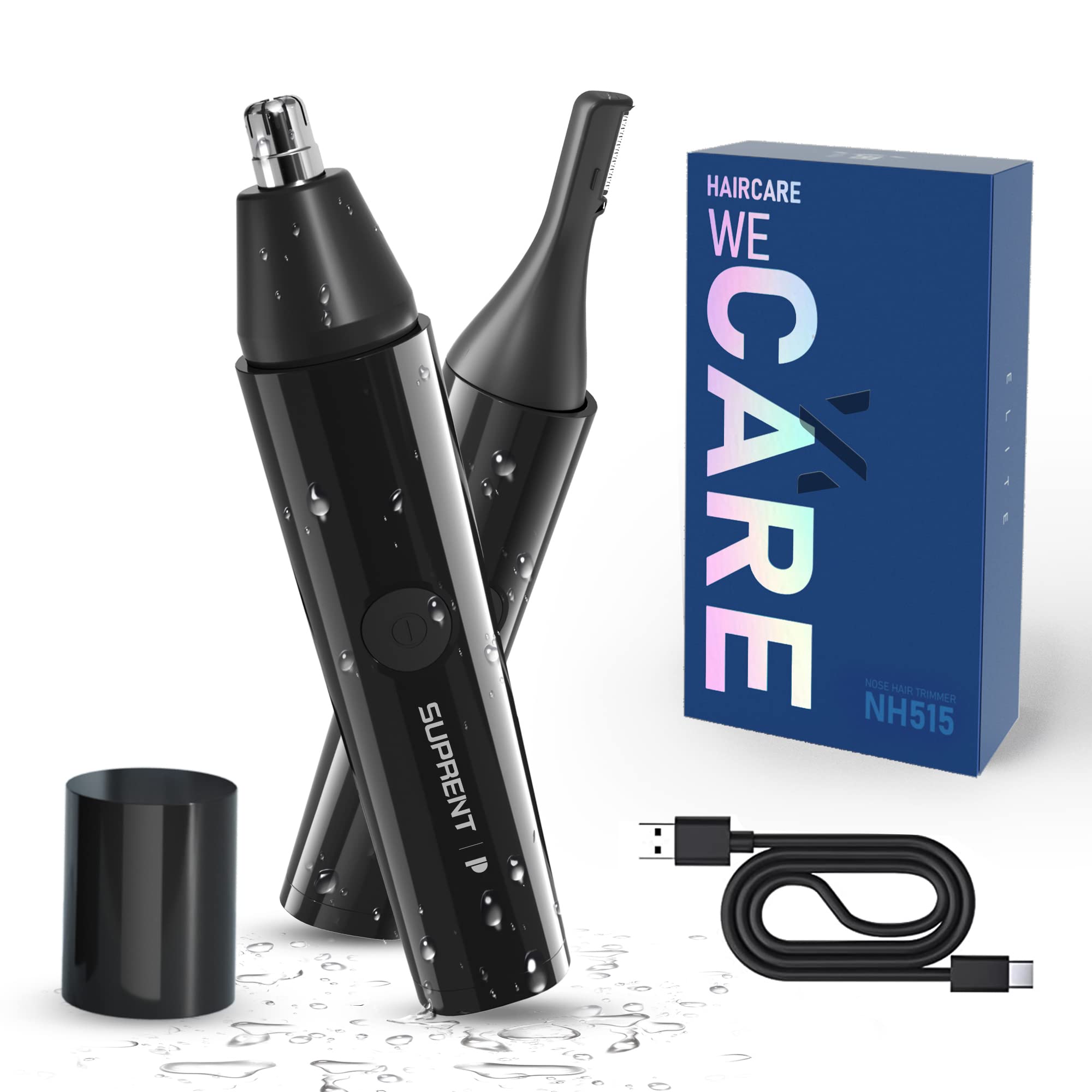 SUPRENT® Professional Hair Clippers for Men & Rechargeable USB-C Nose Trimmer Nose Ear Hair Trimmer