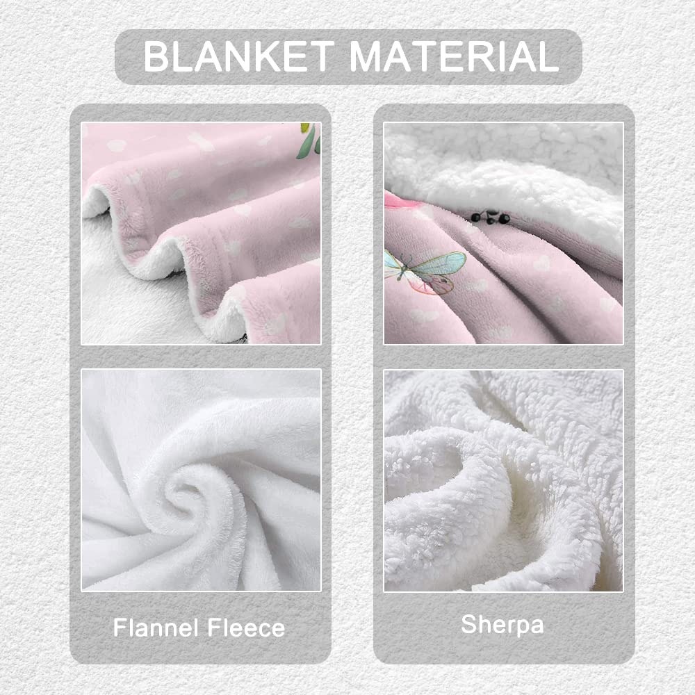 SANDJEST Personalized Baby Blanket Custom Name Monogram Fleece Throw Blanket Customized Gift for Baby New Mom Newborn Shower