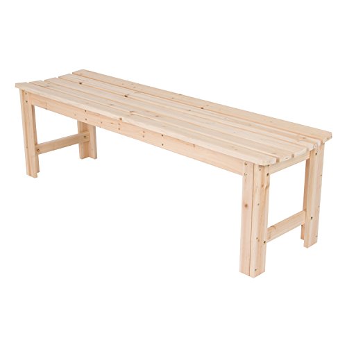 Shine Company 4205N 5 Ft. Backless Wood Outdoor Garden Bench – Natural