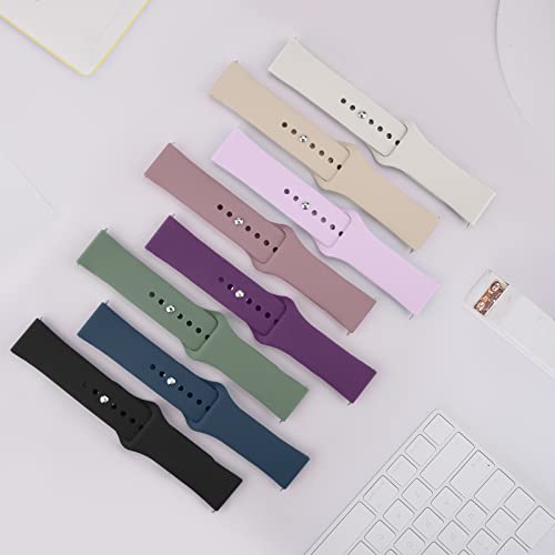 Vanjua Bands Compatible with Samsung Galaxy Watch 5 Band 40mm 44mm, Galaxy Watch 5 Pro Bands 45mm, 20mm Soft Silicone Sport Replacement Strap for Galaxy Watch 5 Band Women Men (Starlight)