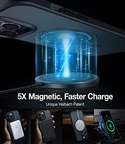 TORRAS Magnetic UPRO Ostand for iPhone 12 Pro Max Case [Compatible with Magsafe] with Stand, [MIL-Grade Drop Protection] Shockproof Matte Back Slim Protective Case iPhone 12 Pro Max Phone Case, Black