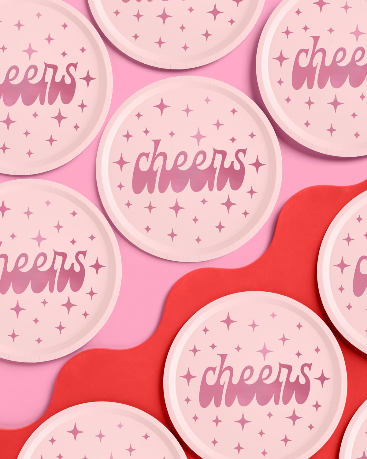 xo, Fetti Cheers Plates - 25 pcs | Bachelorette Party Decorations, Birthday Party Decor, Baby Shower Supplies, Bridal Tableware