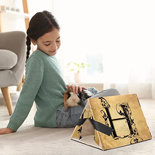 RATGDN Small Pet Hideout Initials-Letter-H Hamster House Guinea Pig Playhouse for Dwarf Rabbits Hedgehogs Chinchillas