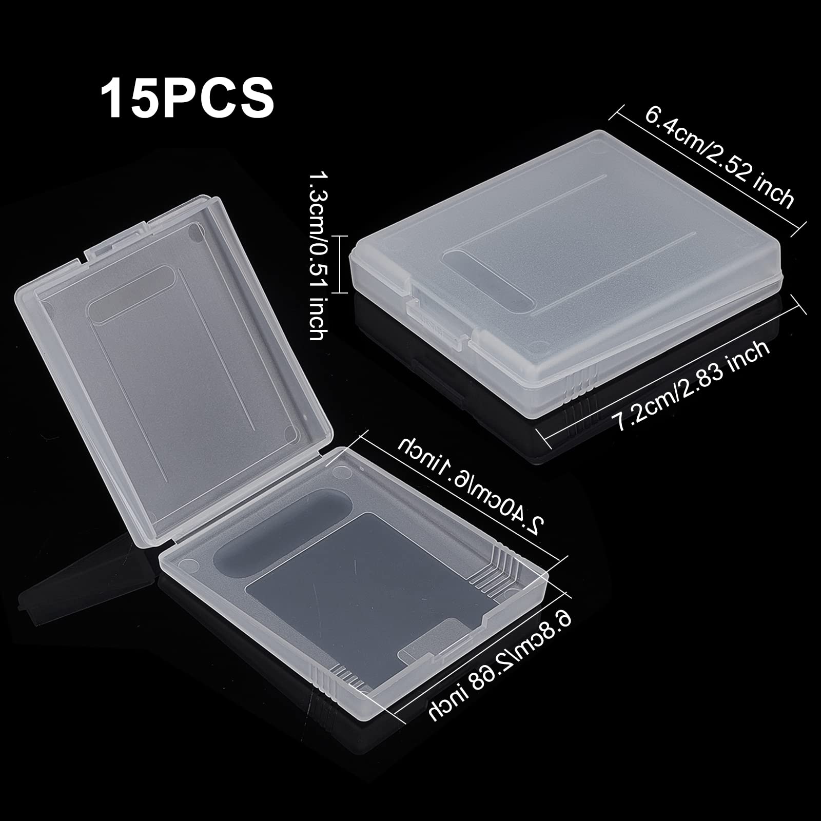 OLYCRAFT 15Pcs GBA Game Case Square Plastic Game Card Cartridge Case Transparent Scratch-Proof Plastic Game Card Protective Case for Game Boy Advance GBA Protective Holder(2.52x2.83x0.51inch)