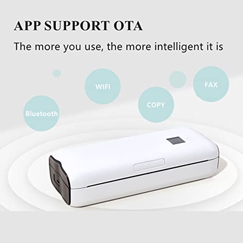 UUWOQYIS Portable Thermal Printer 210mm Bluetooth 4.0 203DPI Clear Printing Portable Printer for Homes Office Shop