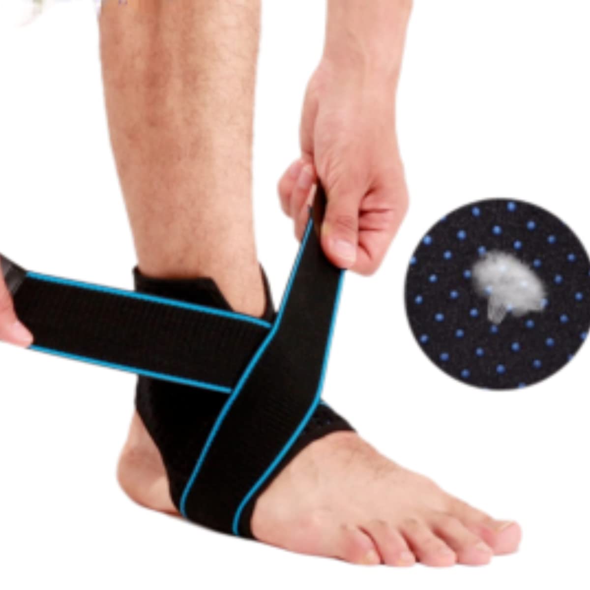 HMQCI Ankle Brace for Women & Men Breathable Comfortable Adjustable Ankle Wrap,Ankle Support for Running,Basketball,Joint Pain Relief, Injury Recovery (Blue,1 Count)