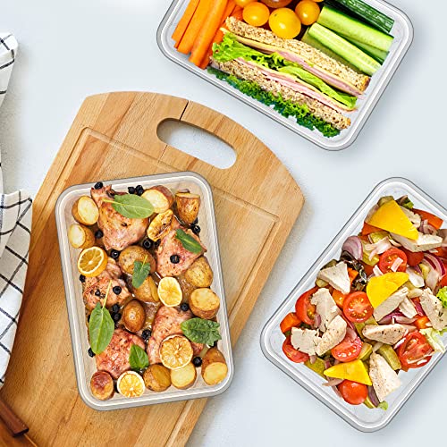 ME.FAN 10 Pack [74.4 Oz-58.8 Oz] Food Storage Containers with Lids Meal Prep Containers, Airtight Food Containers for Kitchen Storage Organization- Lunch Boxes with Labels & Marker Black