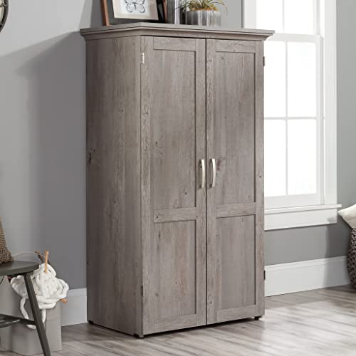 Sauder Miscellaneous Storage Craft & Sewing Armoire, L: 35.112" x W: 21.81" x H: 61.58", Mystic Oak Finish