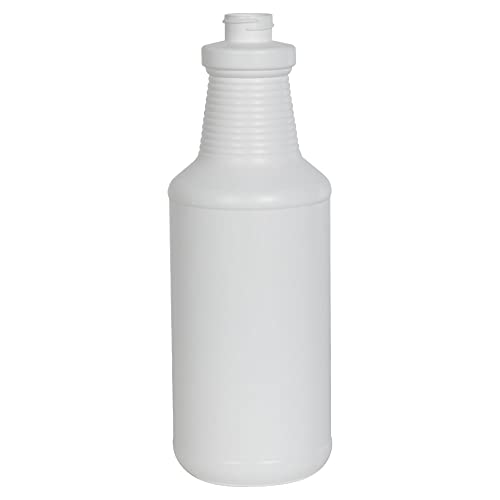 Plastic Spray Bottles for Cleaning, Empty and Reusable, 32 oz., White, HDPE bottles, Leak Proof, Cleaning Solutions, Water, Auto Detailing, or Bathroom and Kitchen, Commercial and Residential, 2 PACK.