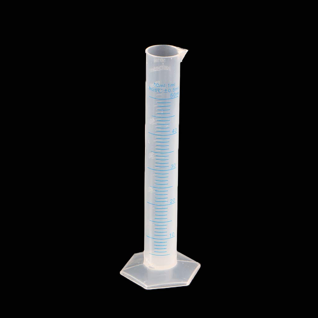 XISAOK 50mL Measuring Cylinder Laboratory Test Graduated Liquid Trial Tube Jar Tool New