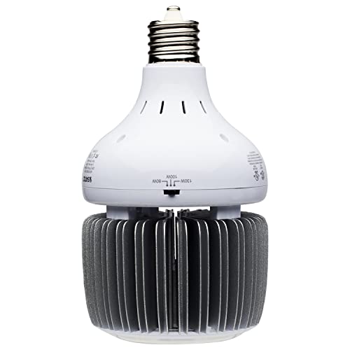 Satco S33114 Hi-Pro LED High Bay Wattage-Selectable HID Replacement Light, White, 80W/100W/130W