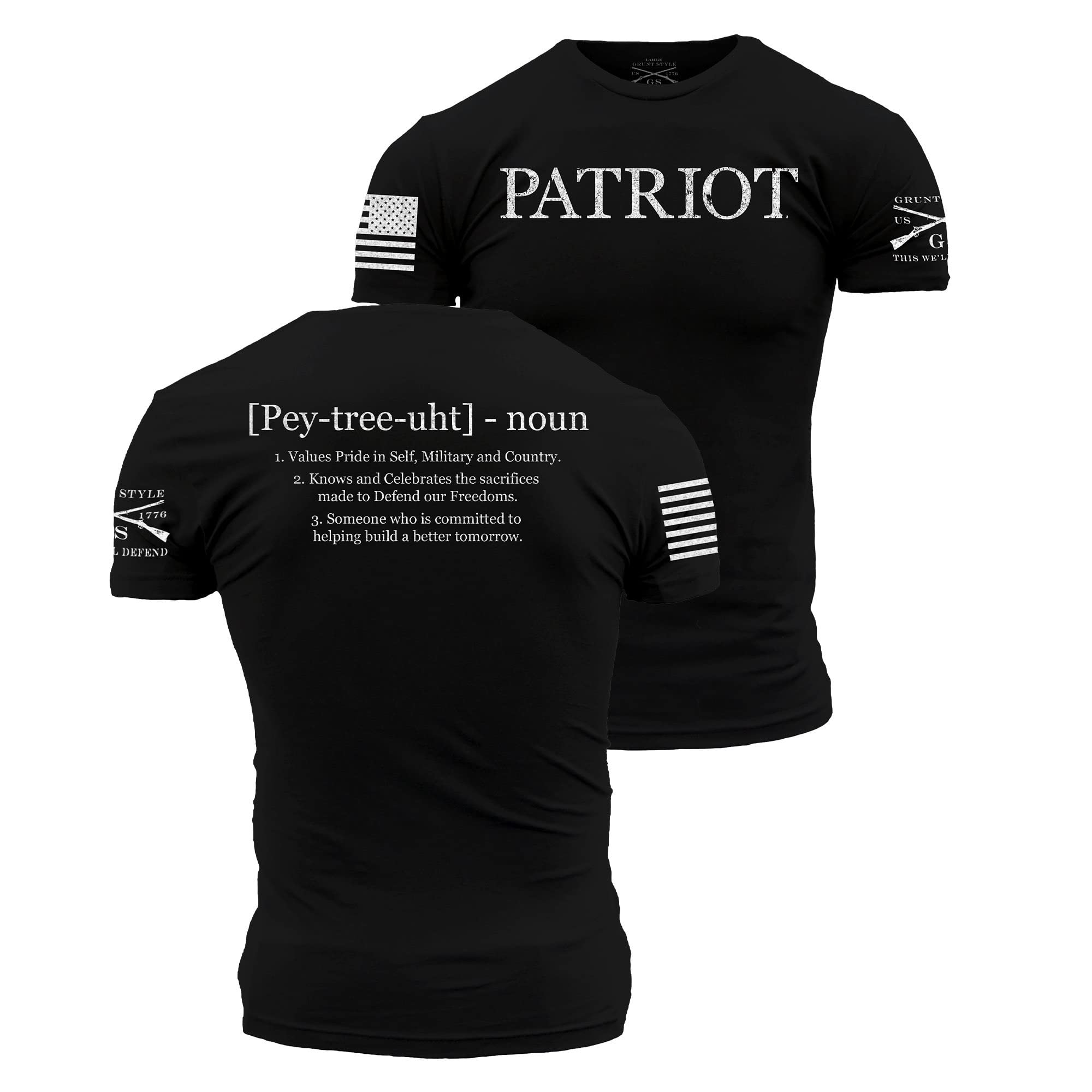 Grunt Style Patriot Defined Men's T-Shirt (Black, Small)