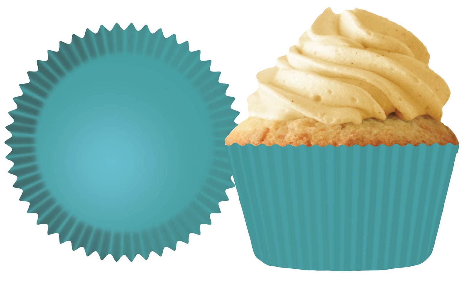MADE IN USA Pack of 144 Thick Grease Resistant Fluted Cupcake Liners (Bright Pink, Teal & Yellow)