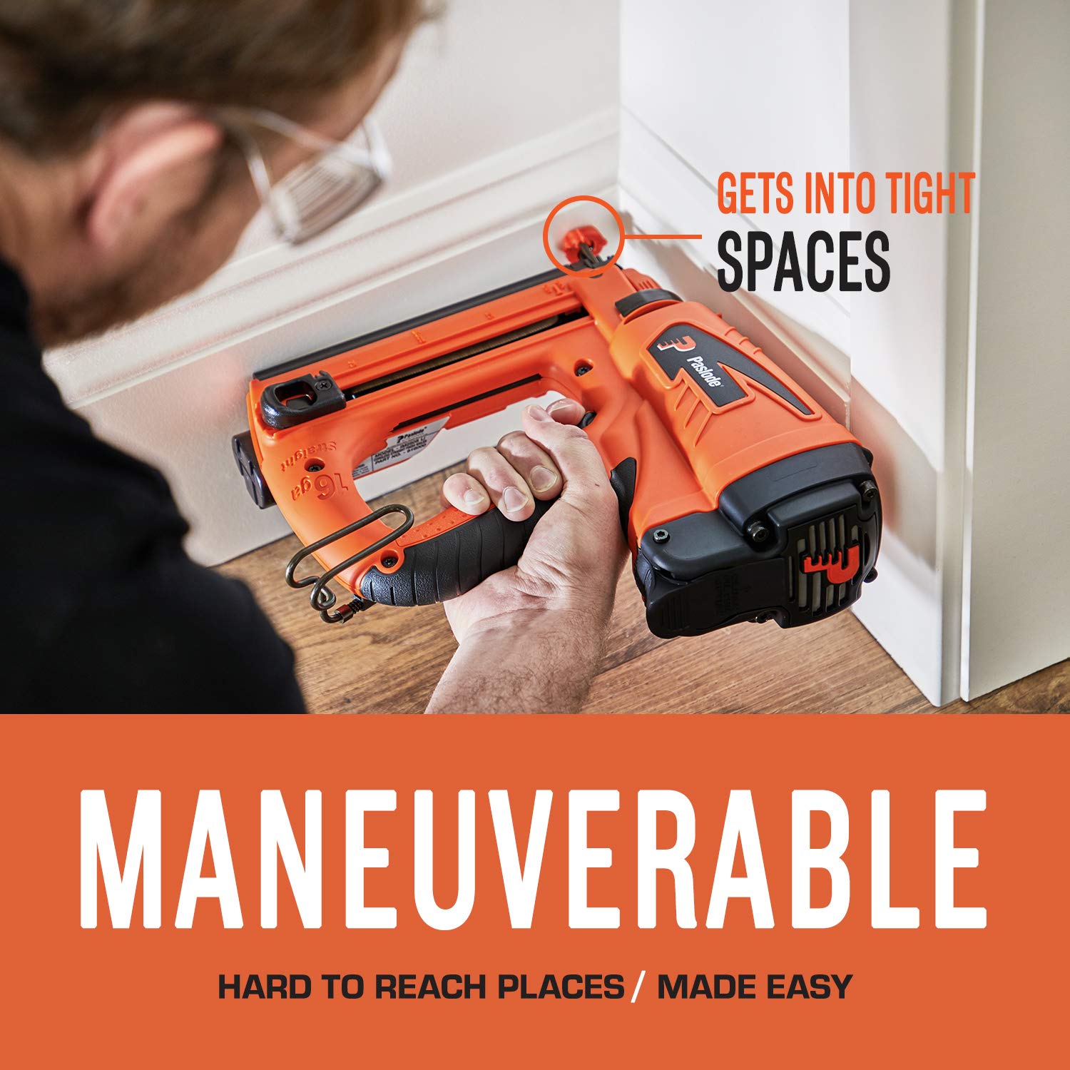 Paslode, Cordless Finish Nailer, 916000, 16 Gauge, Battery and Fuel Cell Powered, No Compressor Needed