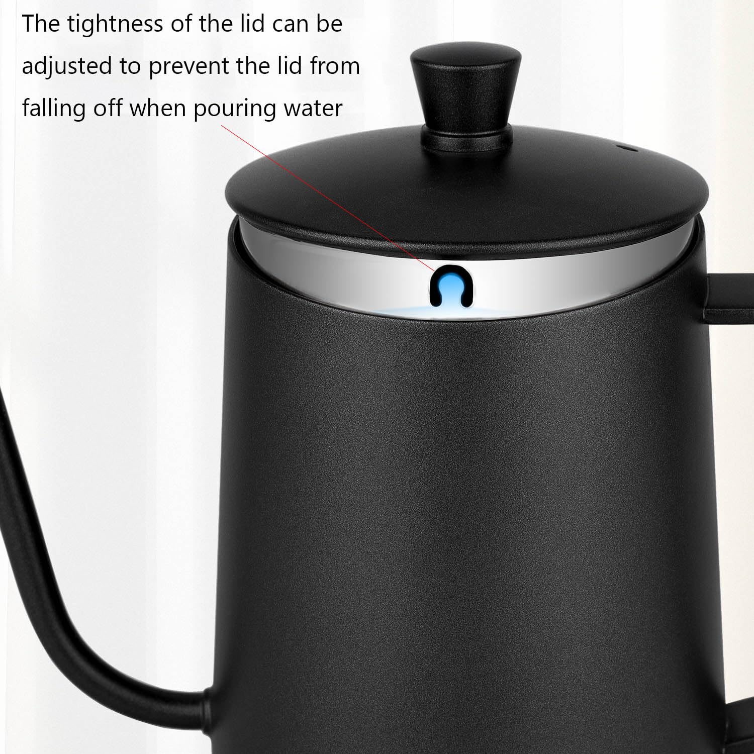 MERMOO YILAN Gooseneck Coffee Kettle 21oz Pour Over Drip Pot 600ml Long Narrow Spout Stainless Steel Water Dripper Kettle for Tea & Coffee(Black)