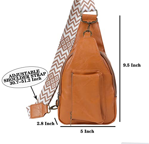 TINVSKQQKJ Women's Chest Sling Bag with guitar strap Crossbody Sling Backpack with pockets For Cycling Hiking travelā¦