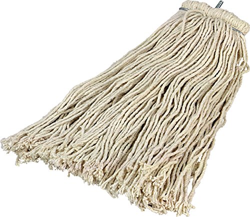 SPARTA Flo-Pac Mop Head Cut-End, Screw Top with White Band for Organized Cleaning, 18 Inches, White