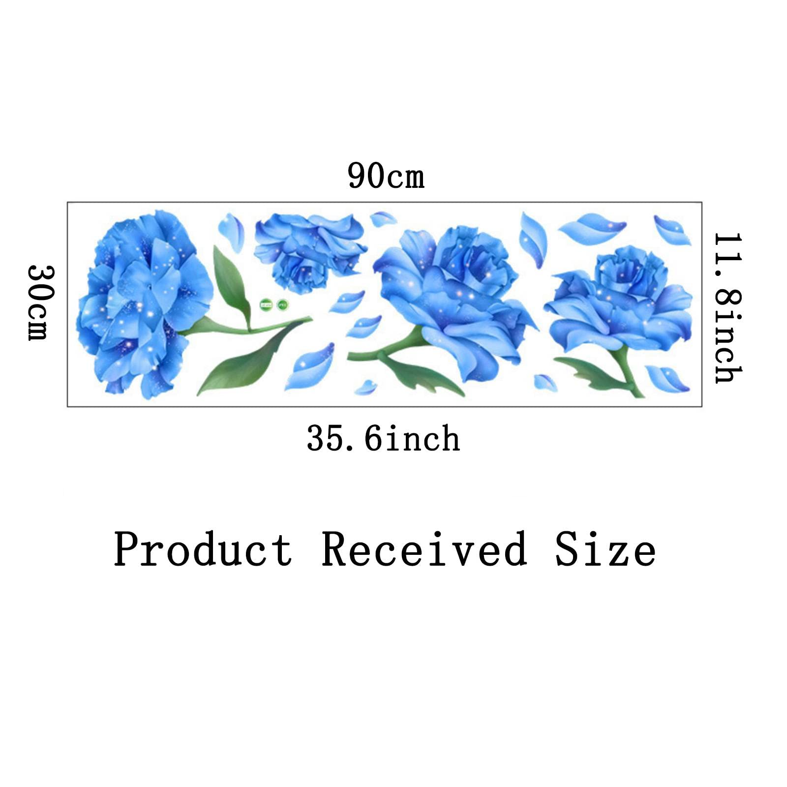 Pink Roses Flower Wall Decals Wall Stickers for Bedroom Wall Art Mural for Living Room Nursery Wall Decor