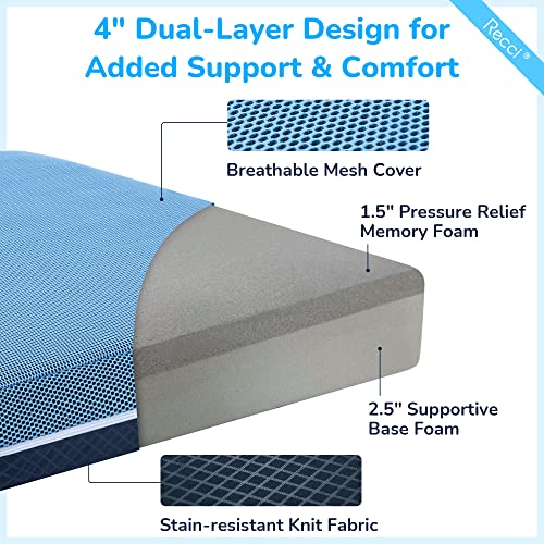 RECCI 4-Inch Tri Folding Mattress, Folding Memory Foam Mattress, Folding Mattress, Sleeping Mattress for Floor, Tri Fold Mattress with Removable and Washable Cover, Storage Bag Included, 25β x 75β