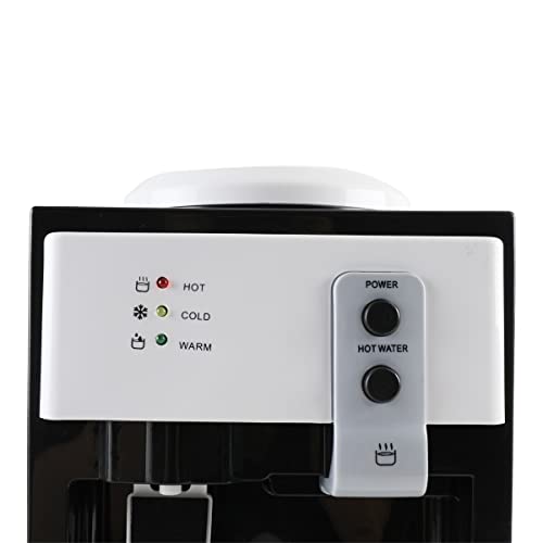 YILIKISS Countertop Water Cooler Dispenser with Hot Cold and Room Temperature Water, Top Loading Hot and Cold Water Dispenser 5 Gallons Drinking Fountain