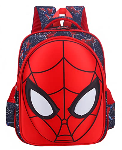 SUFRAH 13inch Cartoon Backpack Red&Blue Comic Waterproof Durable Lightweight Bookbag Fashion Causal Travel Bag