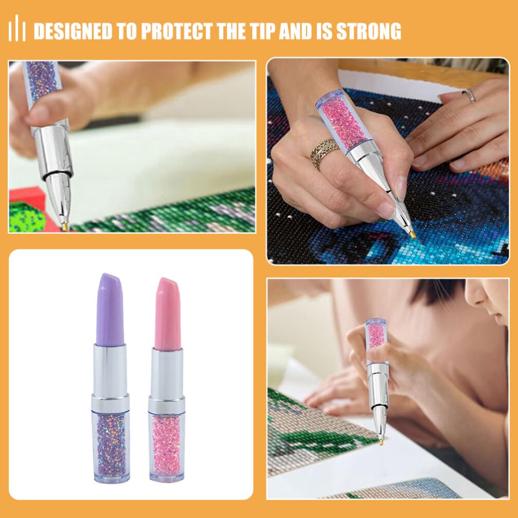 SEWACC 2pcs Diamond Embroidery Pen Rhinestone Picker Tool Diamond Dotting Pen Nail Pen for Diamond Rhinestone Painting Tool