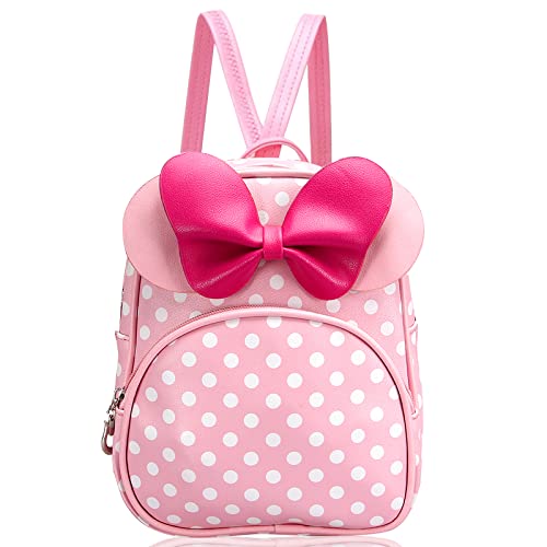 Voikukka Cute Little Girls Backpack Convertible Women Crossbody Purse Leather Mini Backpack Purse Pink Toddler Backpack Small Daypack Kids Travel Bag Ladies Backpack