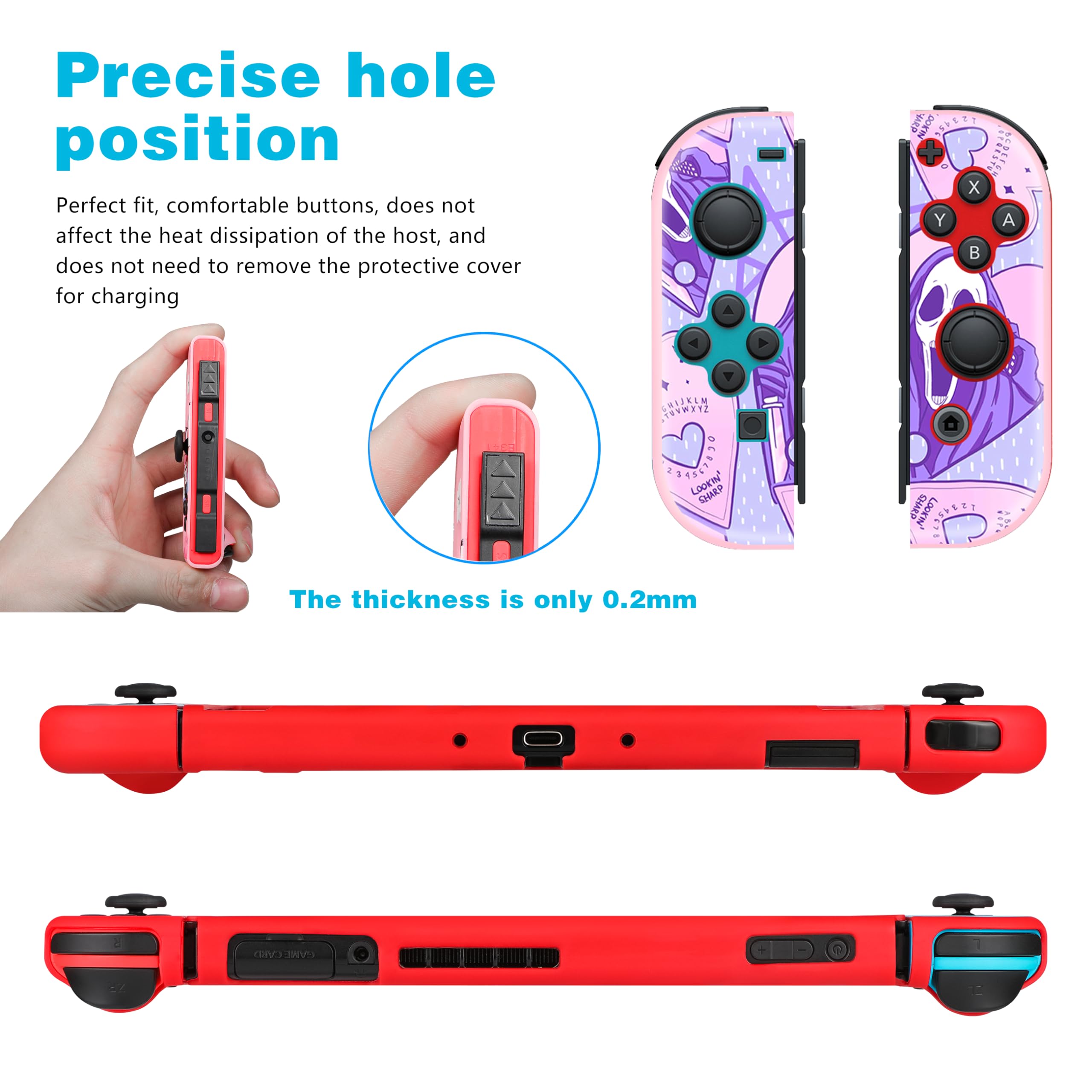 Oqplog Ghost Case for Nintendo Switch Skeleton Skull Cool Design Character Fashion Scratch Resistant Cases Hard Shell Cover for Girls Kids Boys Men for Switch,Pp
