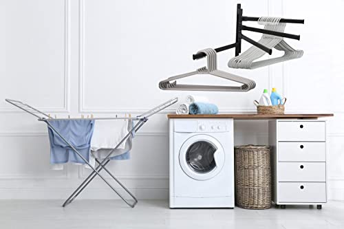 TocTen Swivel Towel Rack, Rustproof and Durable Space Saving Towel Hanger, Towel Bar Swing Out 180° Rotation, Wall Mounted/Glue Mounted Towel Rod with Hook for Bathroom, Kitchen (4-Arm, Black)