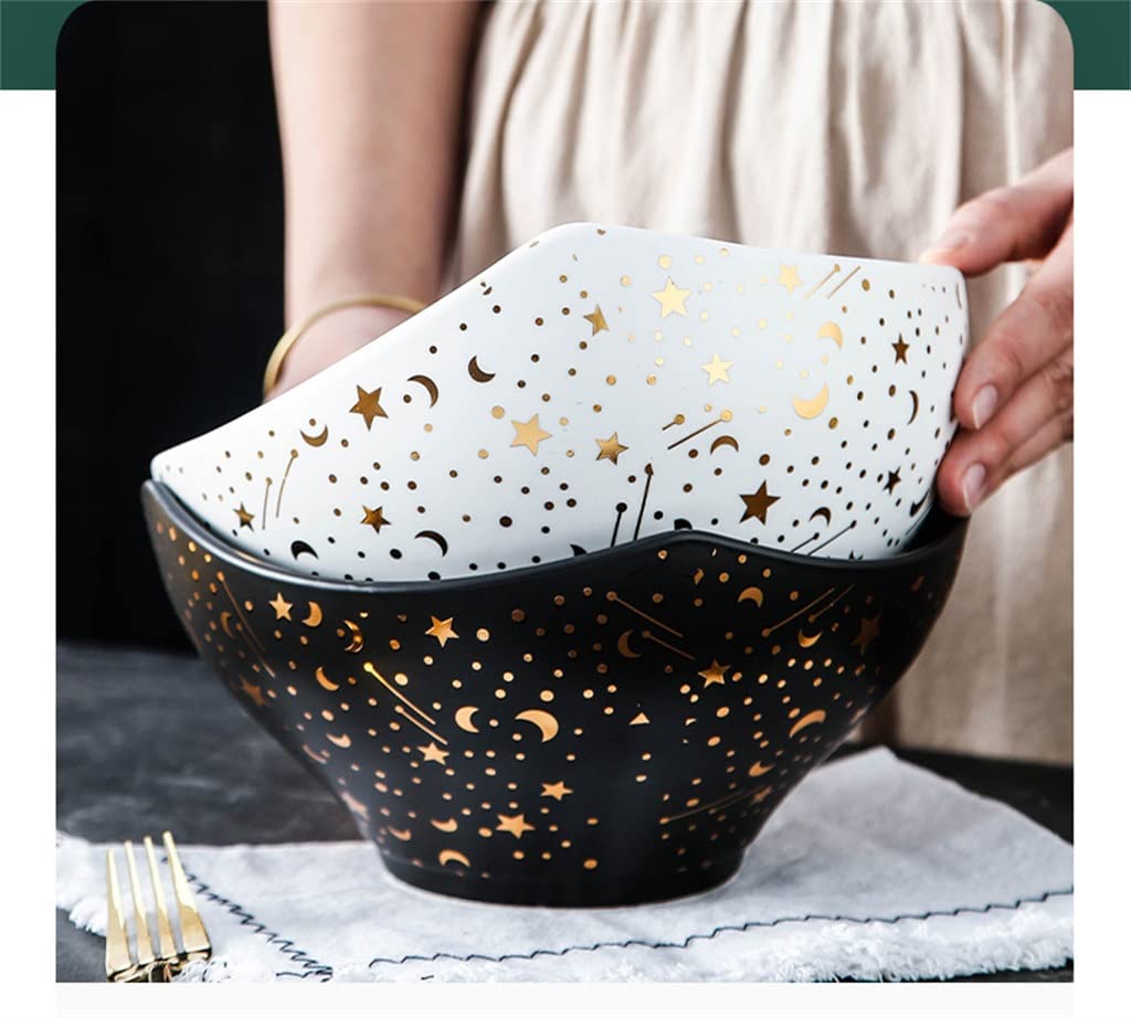 PNNERR Ceramic Inverted Cone Dinnerware Hotel Household Tableware Fruit Salad Soup Noodle Bowl With Hollow ( Color : E , Size : 1pcs )