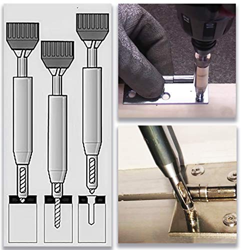 Self Centering Drill Bit Set, 4 PCS HSS Self-Centering Hinge Tapper Core Drill Bit Set, Woodworking Tools and Accessories 5/64", 7/64", 9/64", 11/64"