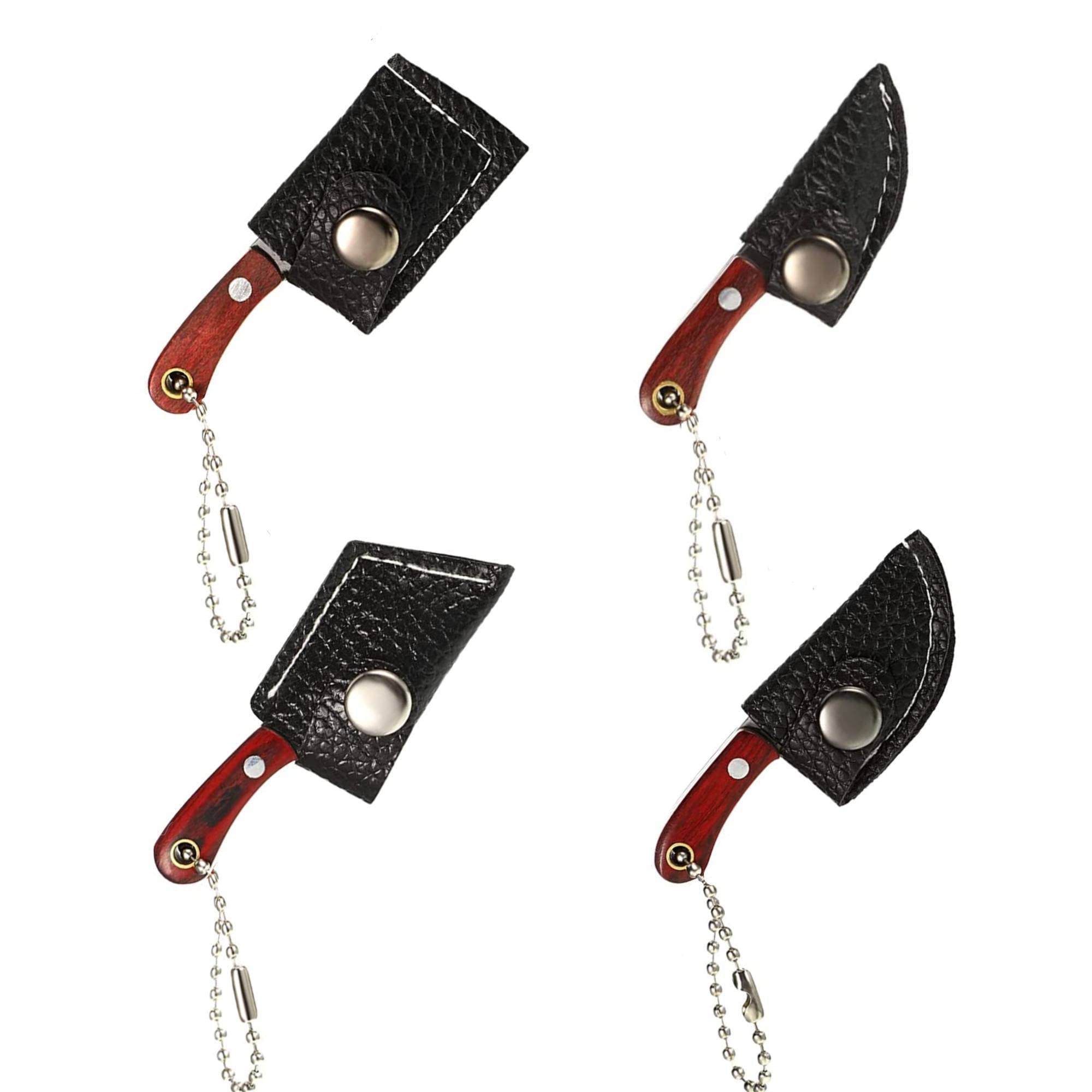 Pocket Knife Set Mini Tiny Knife Set, Mini Chef Knife for Package Box Cutter Outdoor Portable Carry on Decorative Gift Package Unboxing Knife Letter Opener - 4PCS
