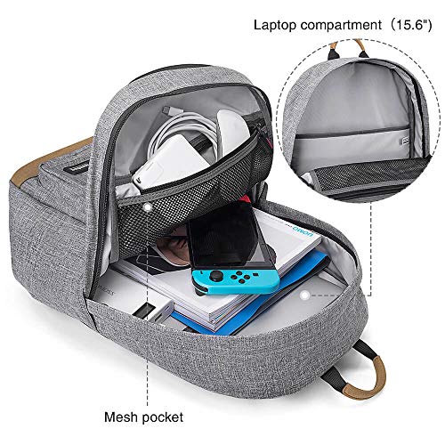tomtoc 22L Classic Laptop College Daypack Backpack, Water-resistant Computer Bag Travel Bag with 15.6 Inch Laptop Compartment, Anti-theft Pocket and USB Charging Port